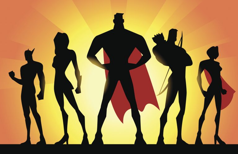 Vector Superheroes Team Silhouette